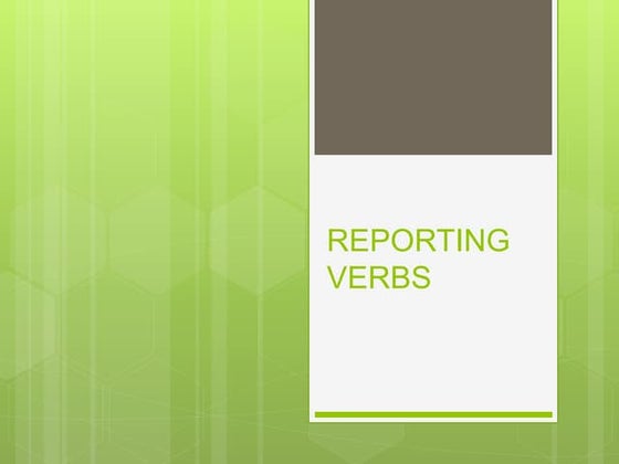 Reporting verbs | PPT