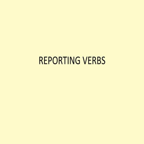 Reporting verbs | PPTX