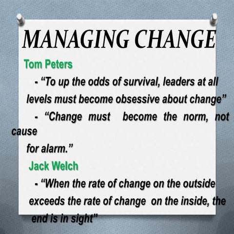 Report in organization maed em managing change. | PPT