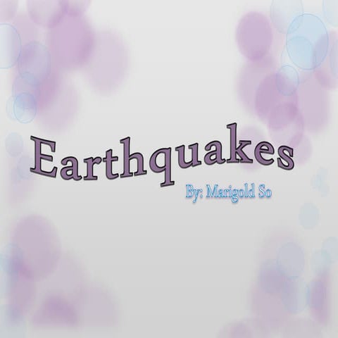 Earthquake (Report in Science) | PPTX