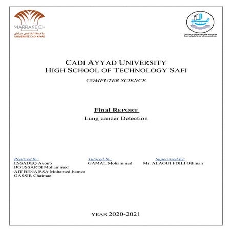 Rapport PFE Lung Cancer Detection - MOHAMMED BOUSSARDI | PDF