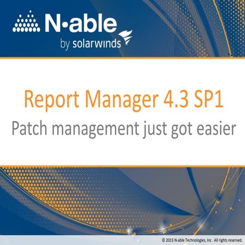 N-able Report Manager 4.3 -- Patch Management Just Got Easier | PDF
