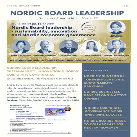 Report from Nordic Board Leadership webinar March 22, 2021 | PDF