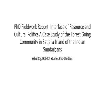 Report of Field Work Presentation in Sundarbans | PPTX