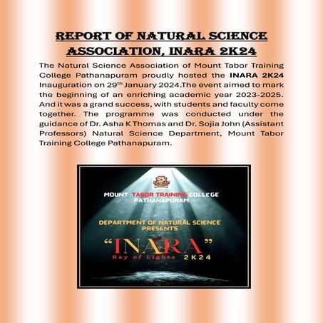 REPORT OF NATURAL SCIENCE ASSOCIATION (MTTC) | PDF