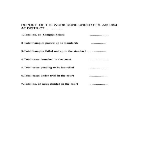 Report Of The Work Done Under Pfa | PDF