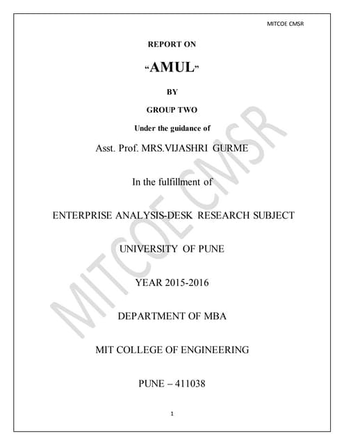 amul. introduction and history | PDF