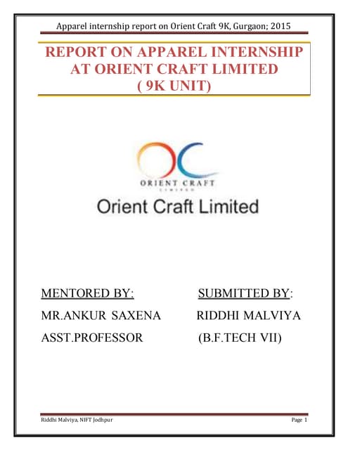 Shahi Exports Pvt. Ltd | PPT