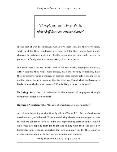 Employee Attrition : Case Study | PDF