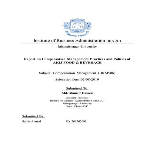 Report on compensation management | DOCX