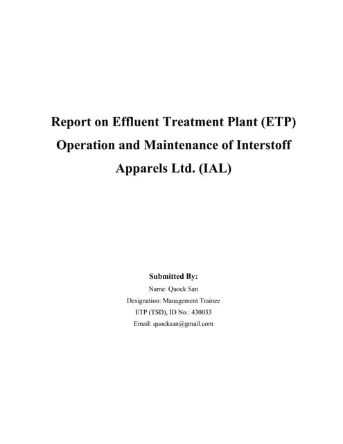 ETP- Effluent Treatment Plant | PPT
