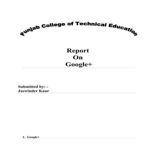 Report on google+ | PDF