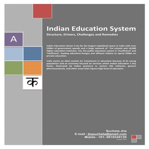 Report on indian education system final | PDF