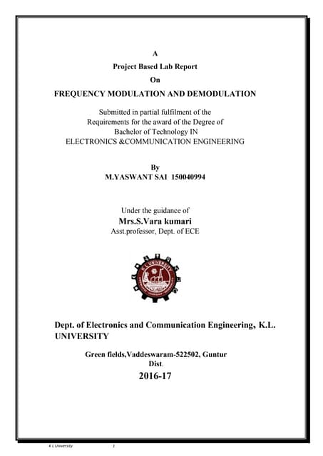 Frequency Modulation And Demodulation Pdf