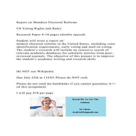 Report on Mondern Electoral Reforms US Voting Rights and Rul.docx