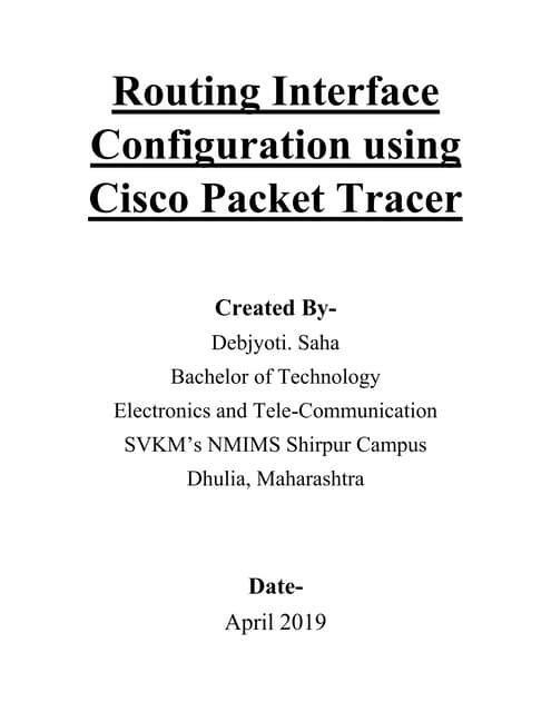 Report On Routing Interface Configuration Pdf