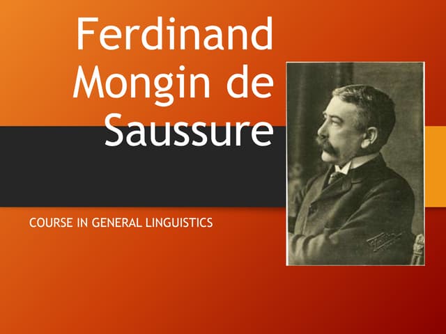 Structuralism and Saussure | PPT