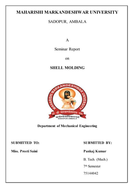 shell moulding | PPT | Chemistry | Science