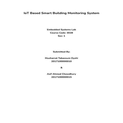 Report On Smart Building Monitoring System Pdf