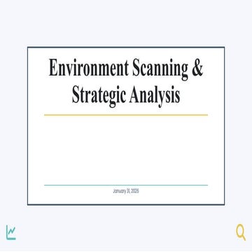Report on Strategic Analysis and environment scanning | PDF