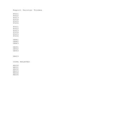 Report painter tcodes | TXT