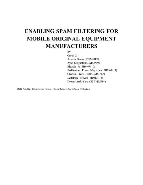 Cross breed Spam Categorization Method using Machine Learning Techniques | PDF