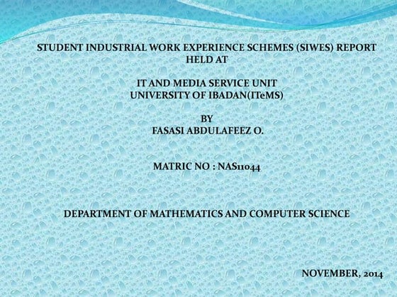 SIWES PRESENTATION | PPTX | Computer Networking | Computing