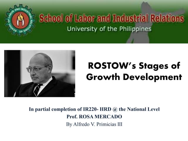 Rostow's stages of development | PPTX