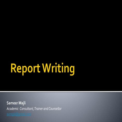 Report Writing | PPT