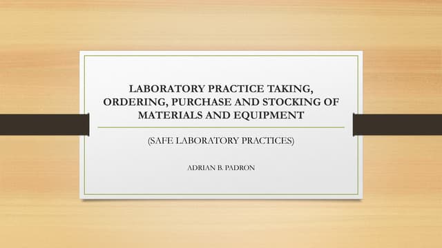 Laboratory safety | PPTX