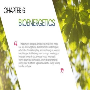 EARTH AND LIFE SCIENCE CHAPTER 6 BIOENERGETICS | PPTX