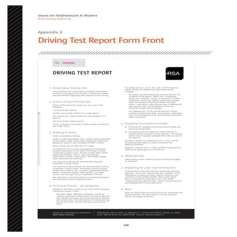 Driving test Reportsheet | PDF | Motorcycles | Automotive