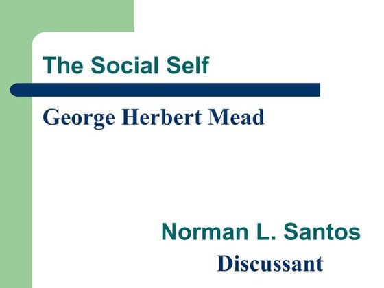 The Social Self - George Mead | PPT