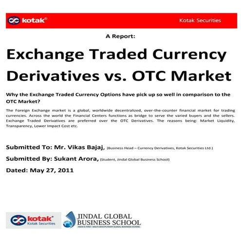 OTC vs. Exchange Traded Derivatives | DOCX