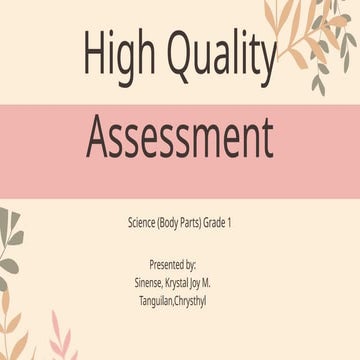 HIGH QUALITY ASSESSMENT POWERPOINT PRESENTATION | PPTX
