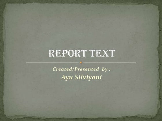 Report text | PPTX