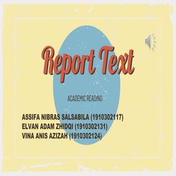 REPORT TEXT-ACADEMIC READING | PPT