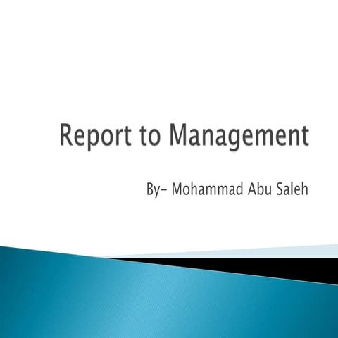 Report to management | PPTX