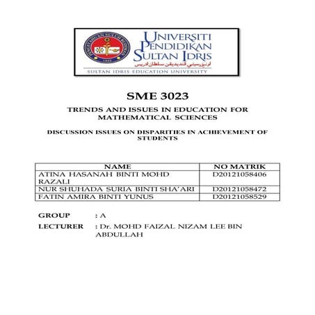 Discussion Issues On Disparities In Achievement Pdf