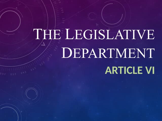 The legislative department | PPTX