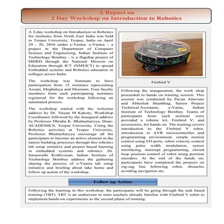 Report workshop introduction_to_robotics | PDF