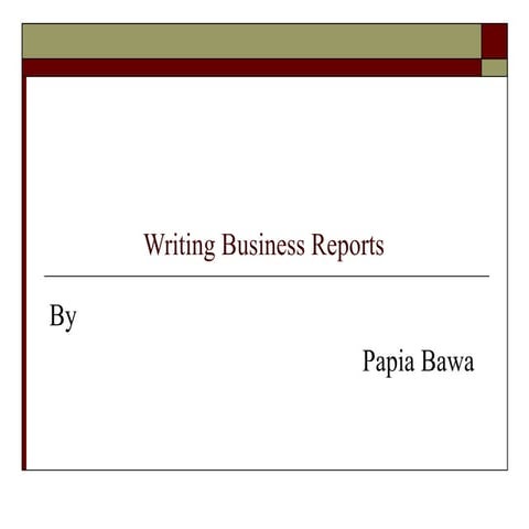 Report Writing | PPT