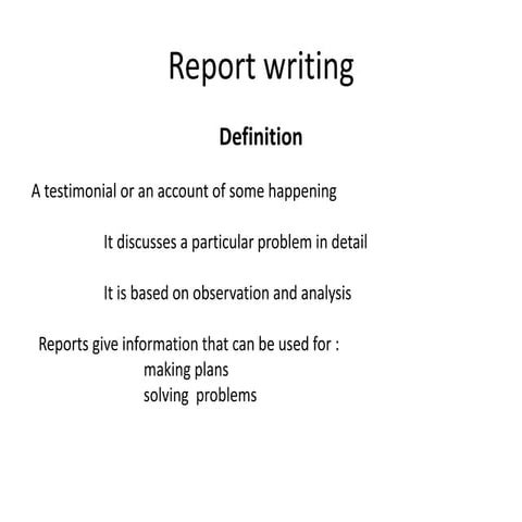 Report writing | PPTX