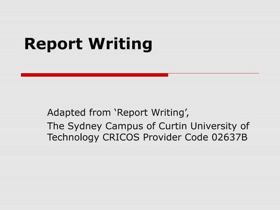 Report Writing PPT | PPTX