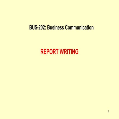 Report writing | PPT