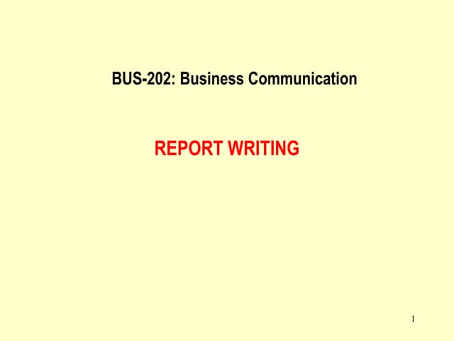Sample template of report writing | PDF