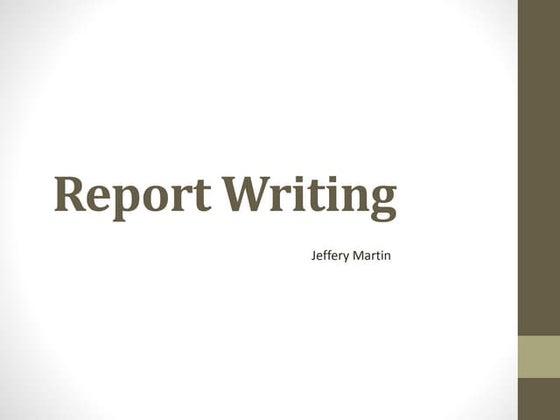 5W & 1H of report writing | PPT