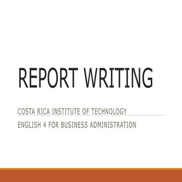 Report writing | PPT