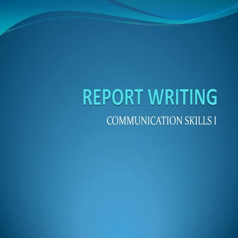 Report writing | PPT