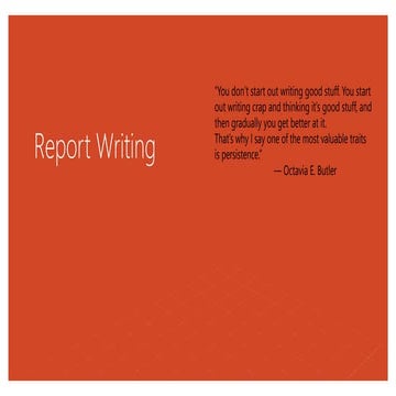 Report writing | PPT